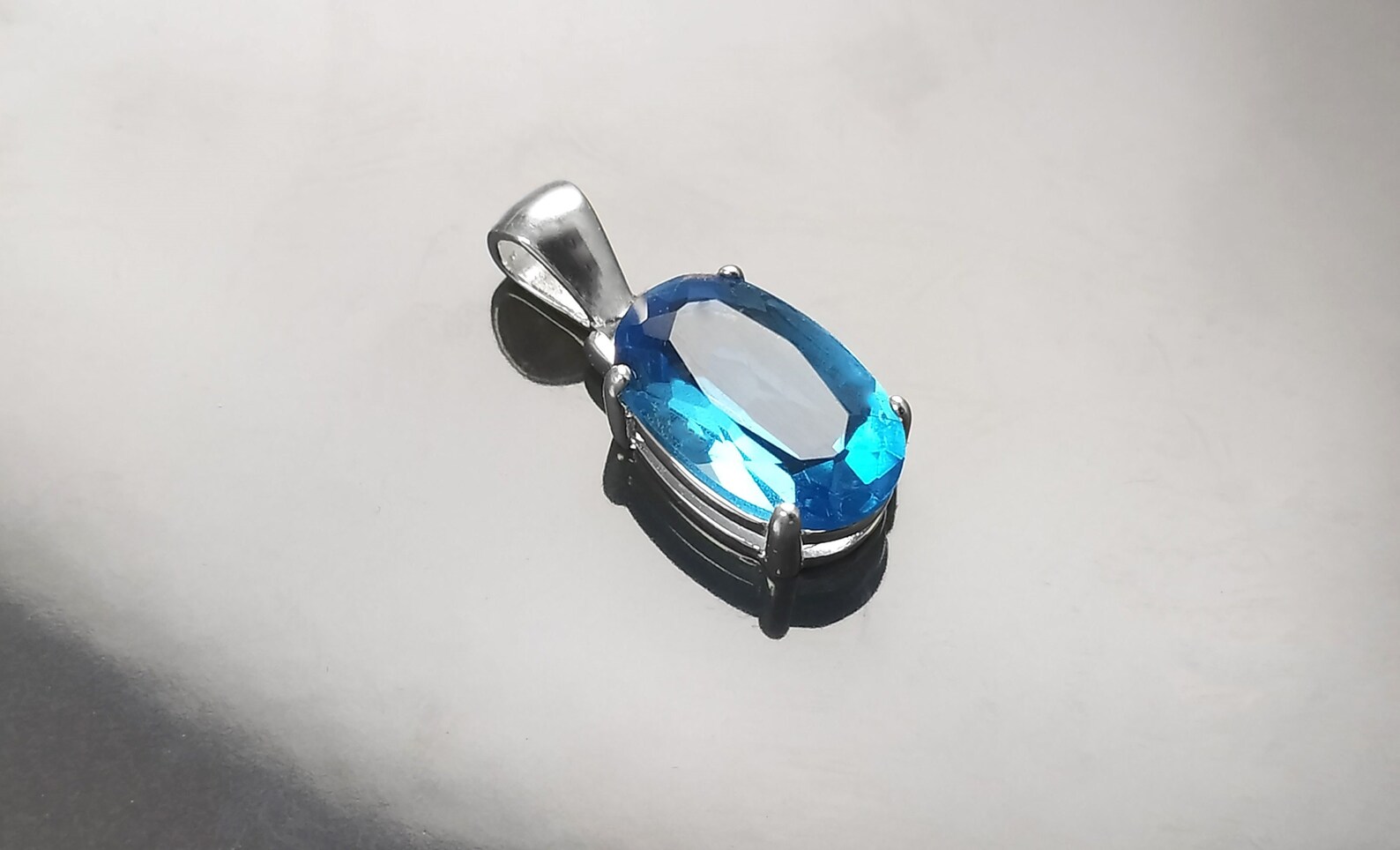 Pendentif pierre bleu argent 925 bijou classique en pierre - Etsy France