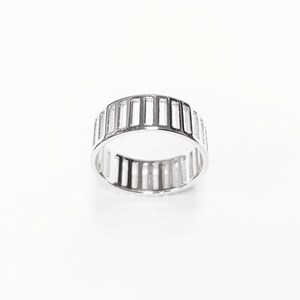 Ladder Band Ring, Sterling Silver, Modern Open Lace, Openwork ...