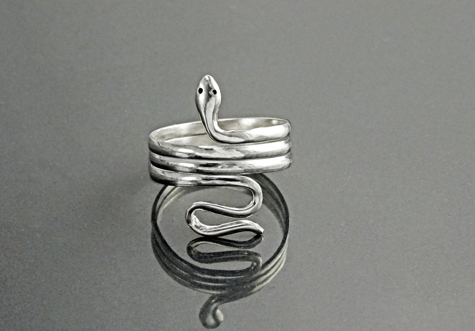 Bague Serpent, Argent Massif, Bague Spirale, Bague Reptile Enveloppante ...