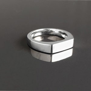 Signet Band Ring Sterling Silver Unisex Rectangle Signet - Etsy