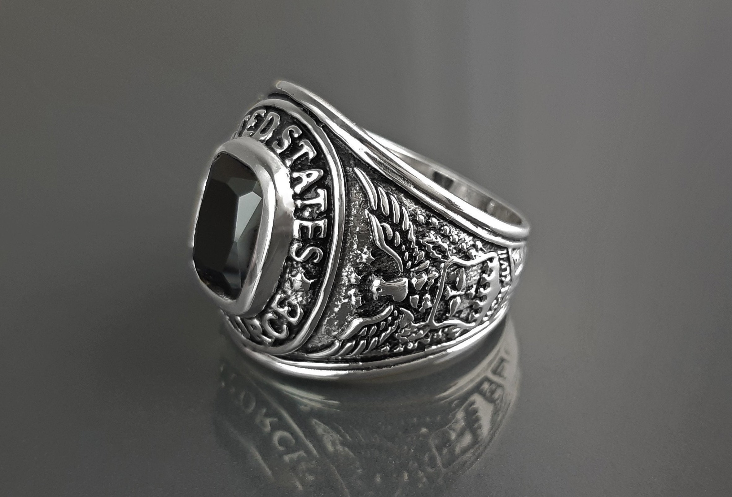American Men Ring US Air Force Ring Sterling Silver 925 US Army Jewelry ...