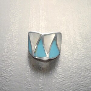 Turquoise Ring, Sterling Silver, Crossing Blue Turquoise Stone Ring ...