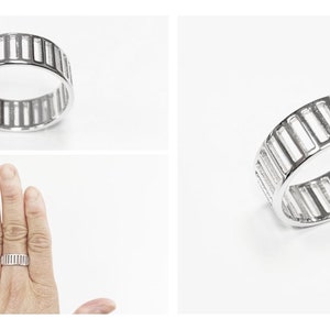 Ladder Band Ring, Sterling Silver, Modern Open Lace, Openwork ...