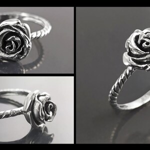 Rose Blossom Ring, Sterling Silver, Romantic Rose Flower, Engagement ...