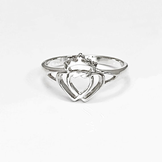 Coeur de Vendee Ring Sterling Silver Coeur vendeen Double Heart Holy Spirit Crown Ring French Traditional Regional Souvenir of France