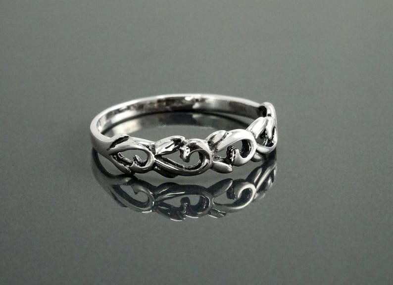 Antique Boho Ring Sterling Silver Bohemian Stacking Band Etsy