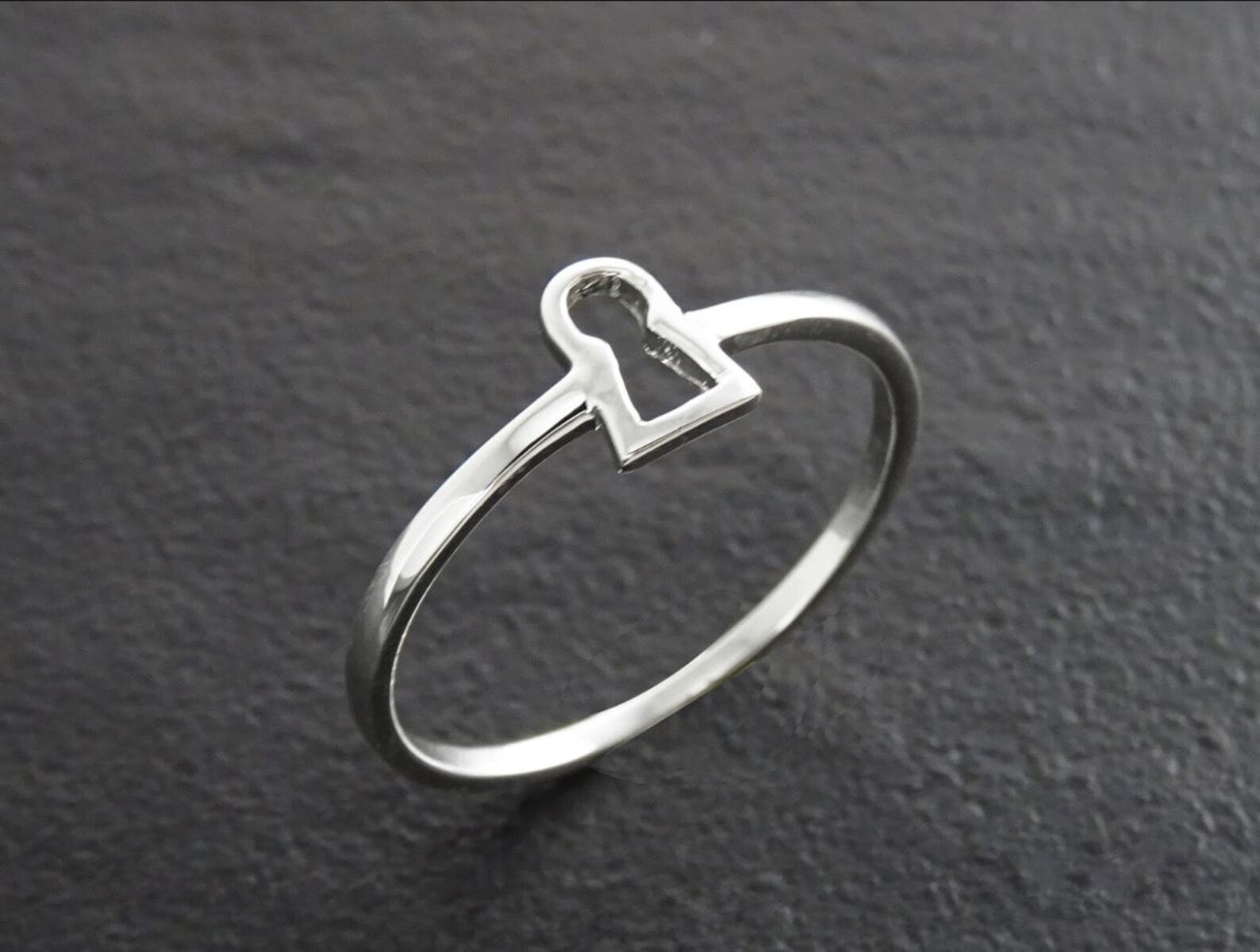 Dainty Keyhole Ring Tiny Lock Ring Sterling Silver Girls - Etsy