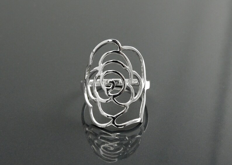 Rose Filigree Ring Open Work Ring Floral Ring Sterling | Etsy