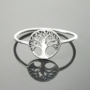 Tree of Life Ring, Engraved Tree Ring in Sterling Silver, Bridesmaid ...