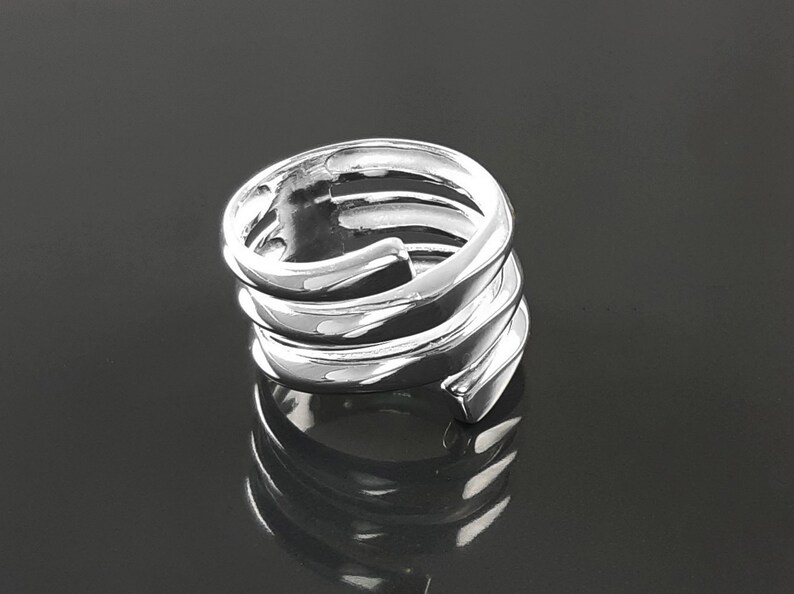 Infinity Wrap Ring Sterling Silver Coiled Ring Bypass Ring | Etsy