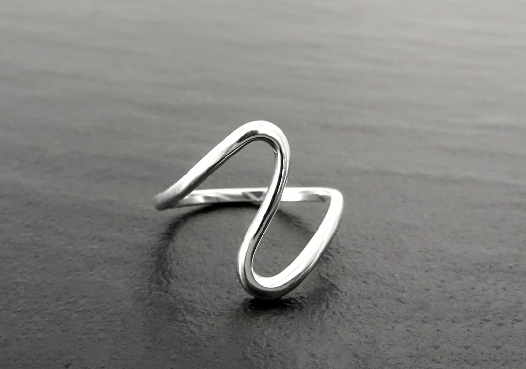 Large Wave Ring - Sterling Silver - Wavy Large Ring - Popular Ring ...