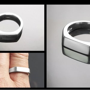 Signet Band Ring Sterling Silver Unisex Rectangle Signet - Etsy