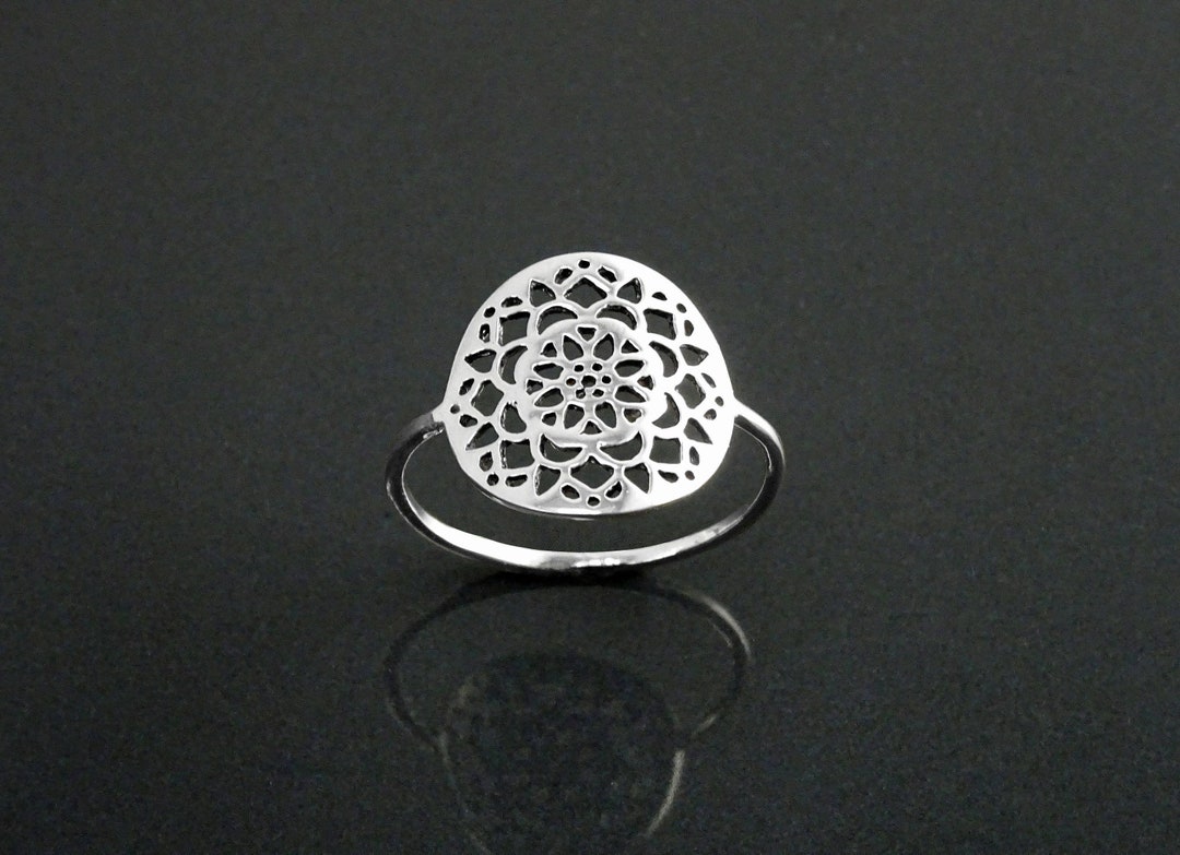 Flower of Life Ring, Sterling Silver, Seed of Life Ring, Sacred ...