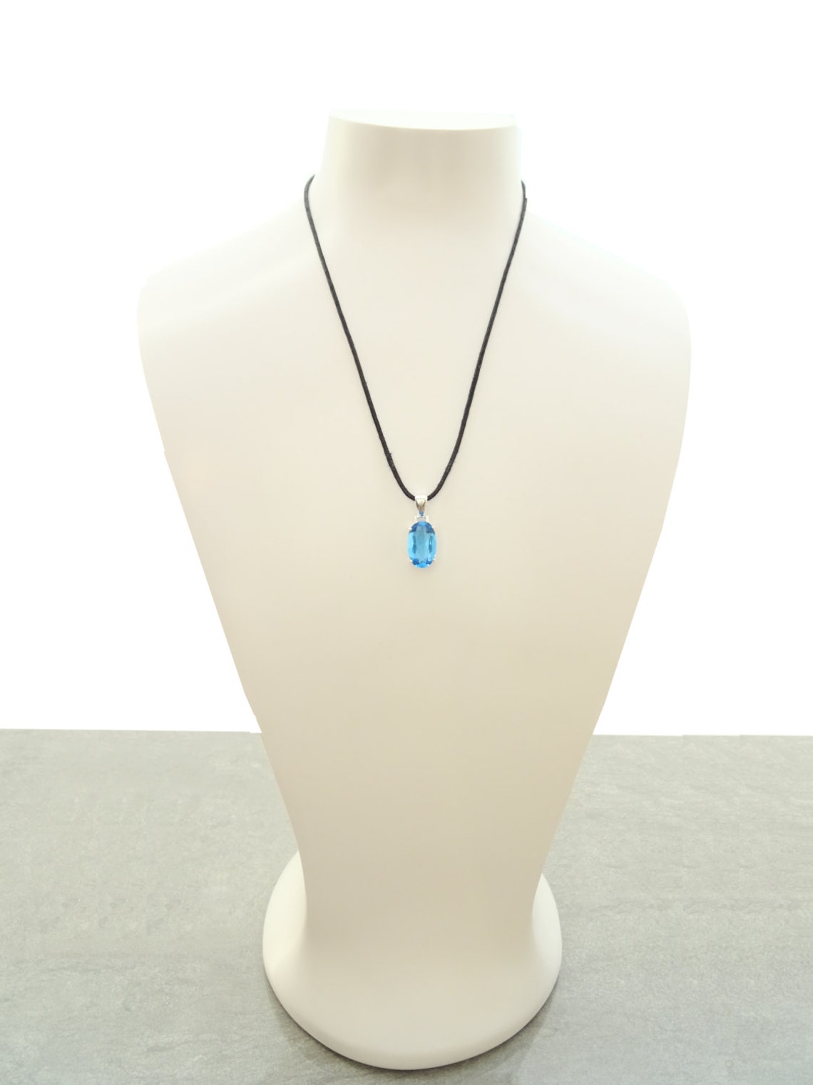 Pendentif pierre bleu argent 925 bijou classique en pierre | Etsy France