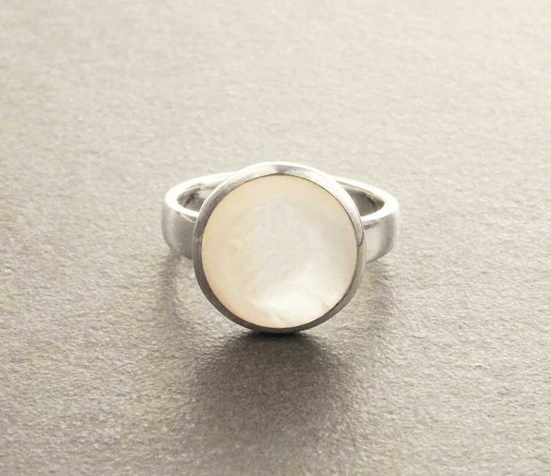 White MOP Ring Sterling Silver 925 Mother of Pearl Boho - Etsy