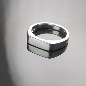 Signet Band Ring Sterling Silver Unisex Rectangle Signet - Etsy