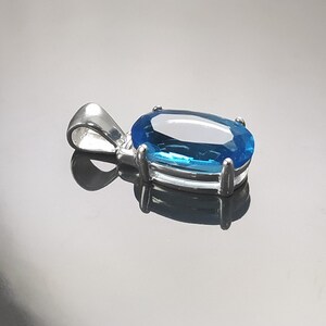 Pendentif pierre bleu, argent 925, bijou classique en pierre ovale de ...