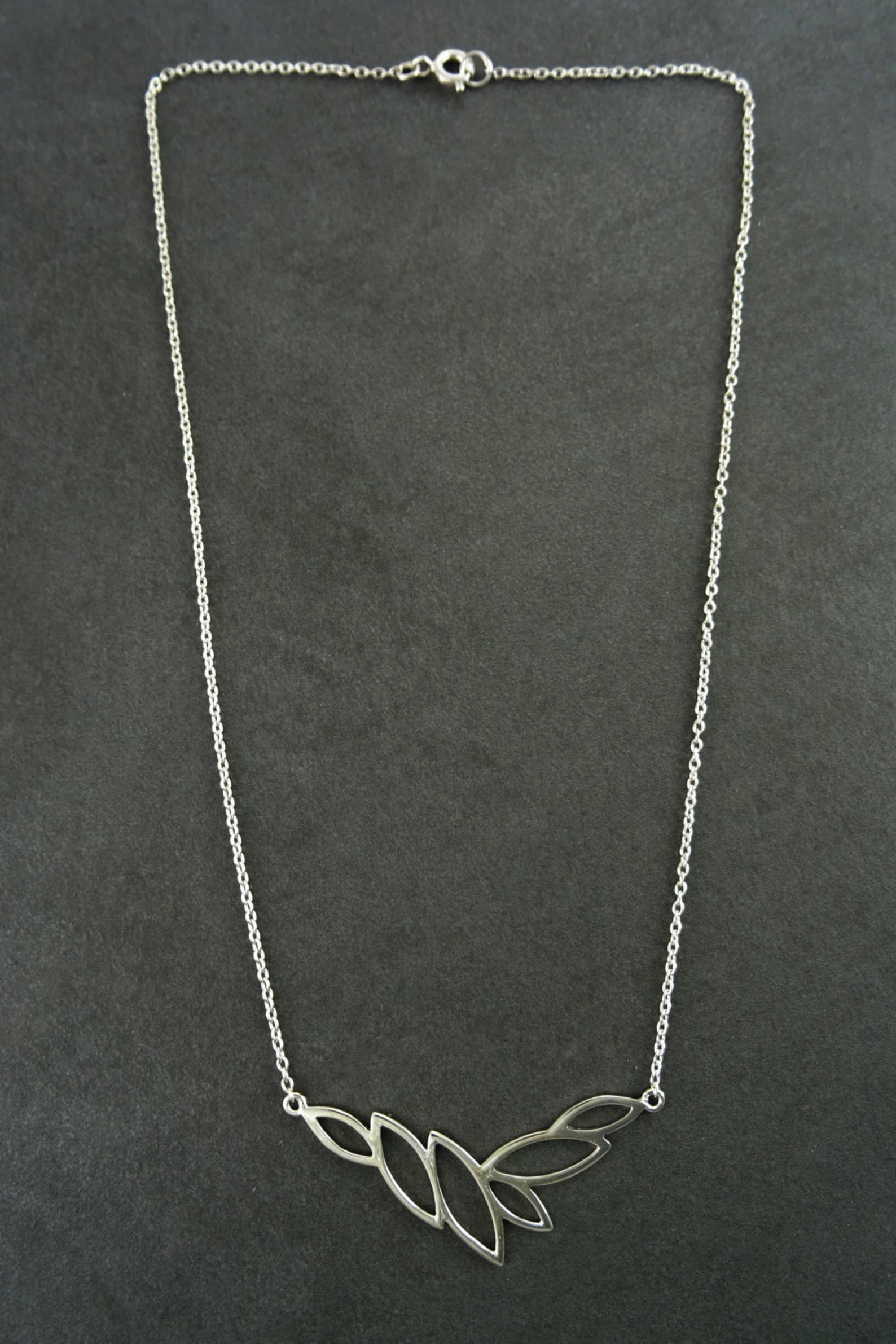 Leaves Collar Sterling Silver 925 Horizontal Leaf Skeleton - Etsy