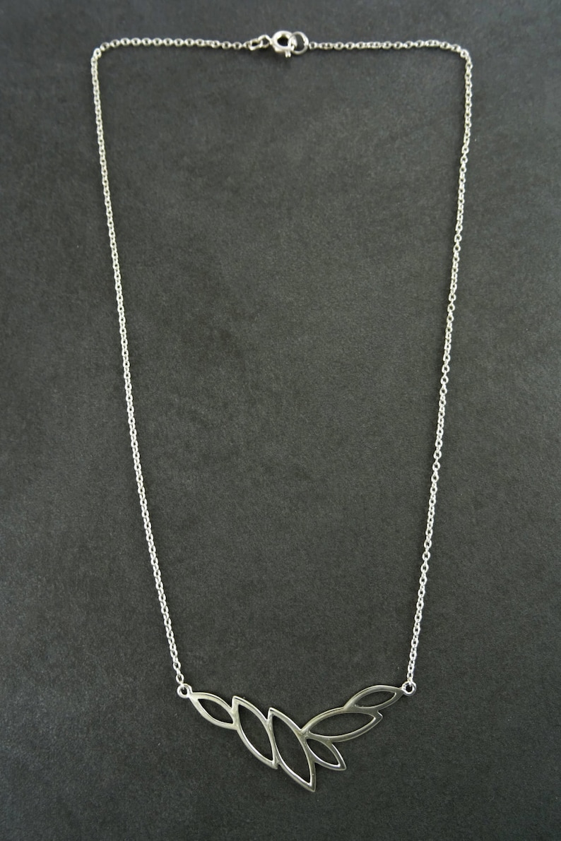 Leaves Collar Sterling Silver 925 Horizontal Leaf Skeleton - Etsy