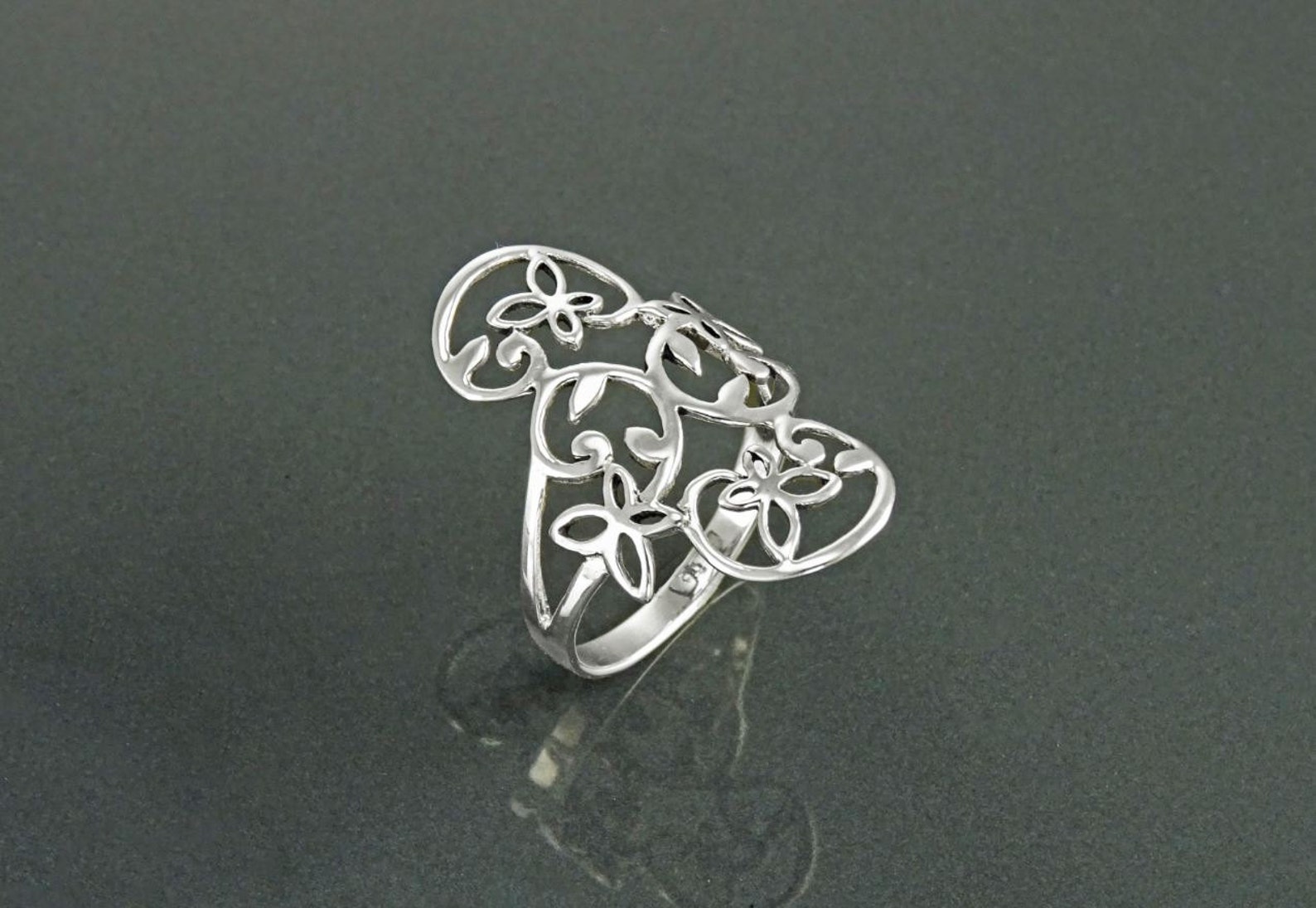 Butterfly Ring, Sterling Silver, Dainty Flying Butterflies Ring ...