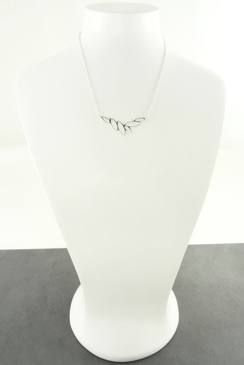 Leaves Collar Sterling Silver 925 Horizontal Leaf Skeleton - Etsy