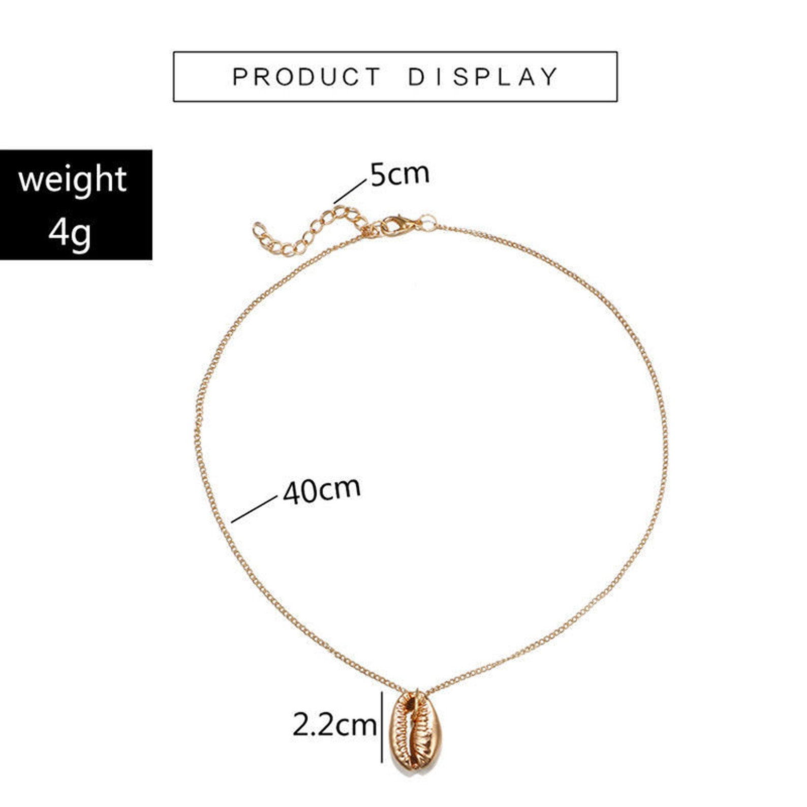 Pendant Cowrie Shell Necklace 24K Gold Plated Jewelry Chain | Etsy