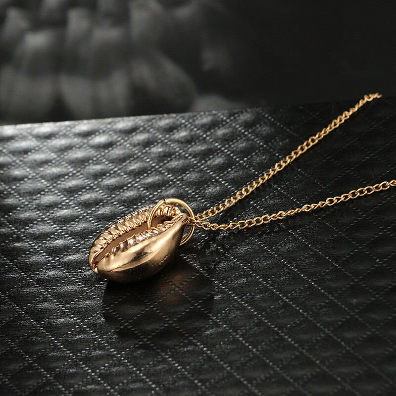 Pendant Cowrie Shell Necklace 24K Gold Plated Jewelry Chain | Etsy