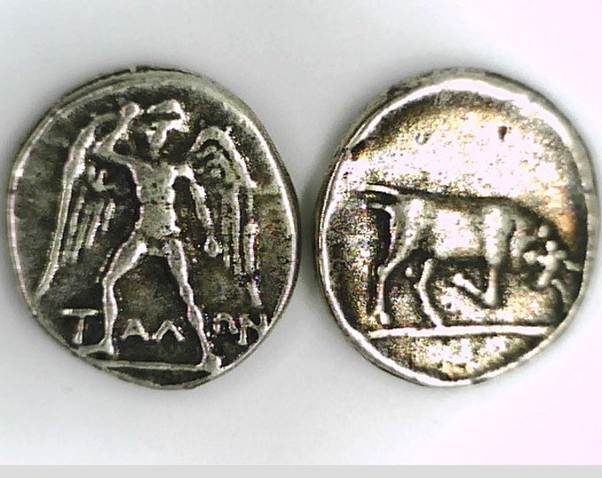 Greece Greek Crete Phaistos Talos Giant Angel Bull Stater Silver Pl ...
