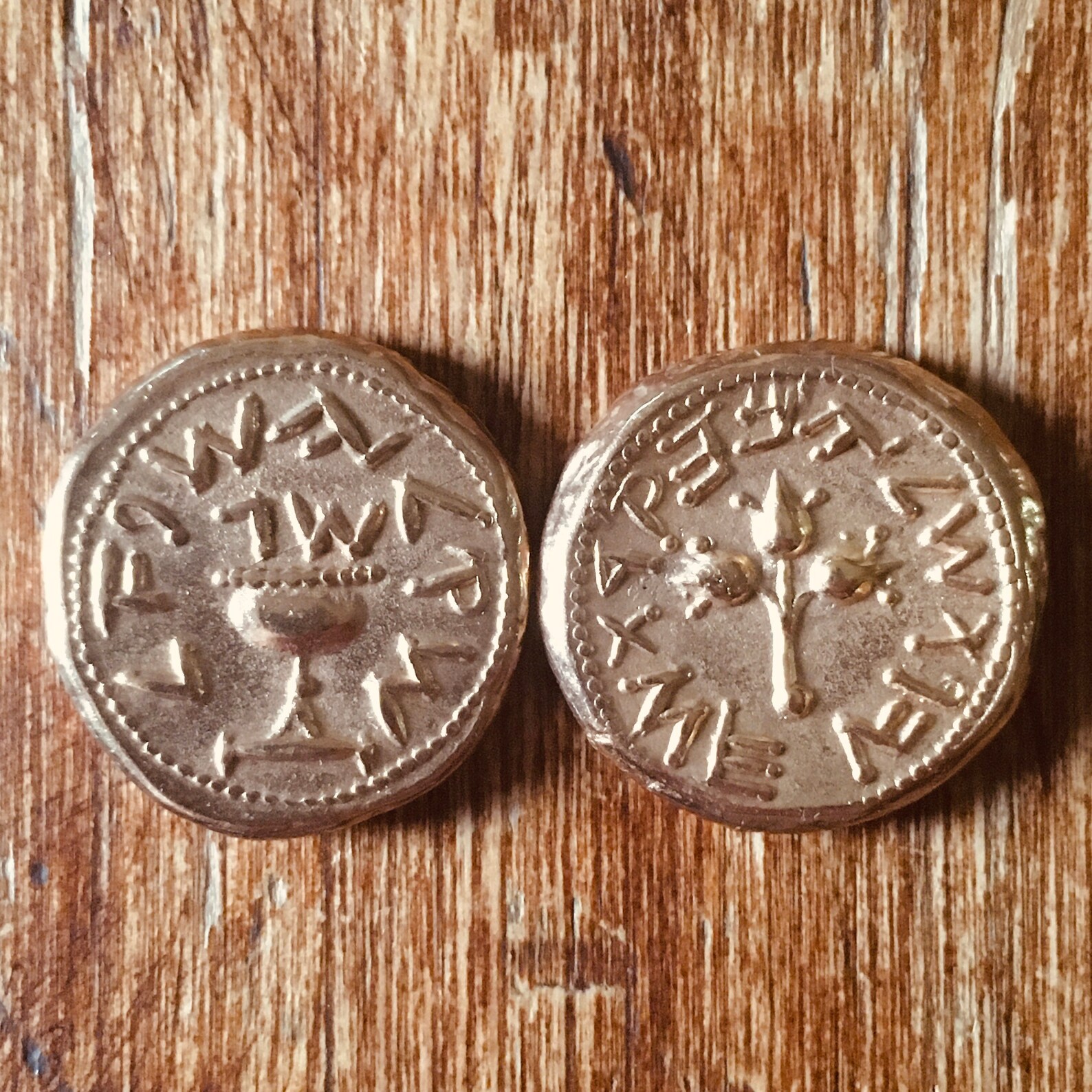 24k Gold Plated Shekel Jewish Judean Coin Jerusalem Jewelry - Etsy