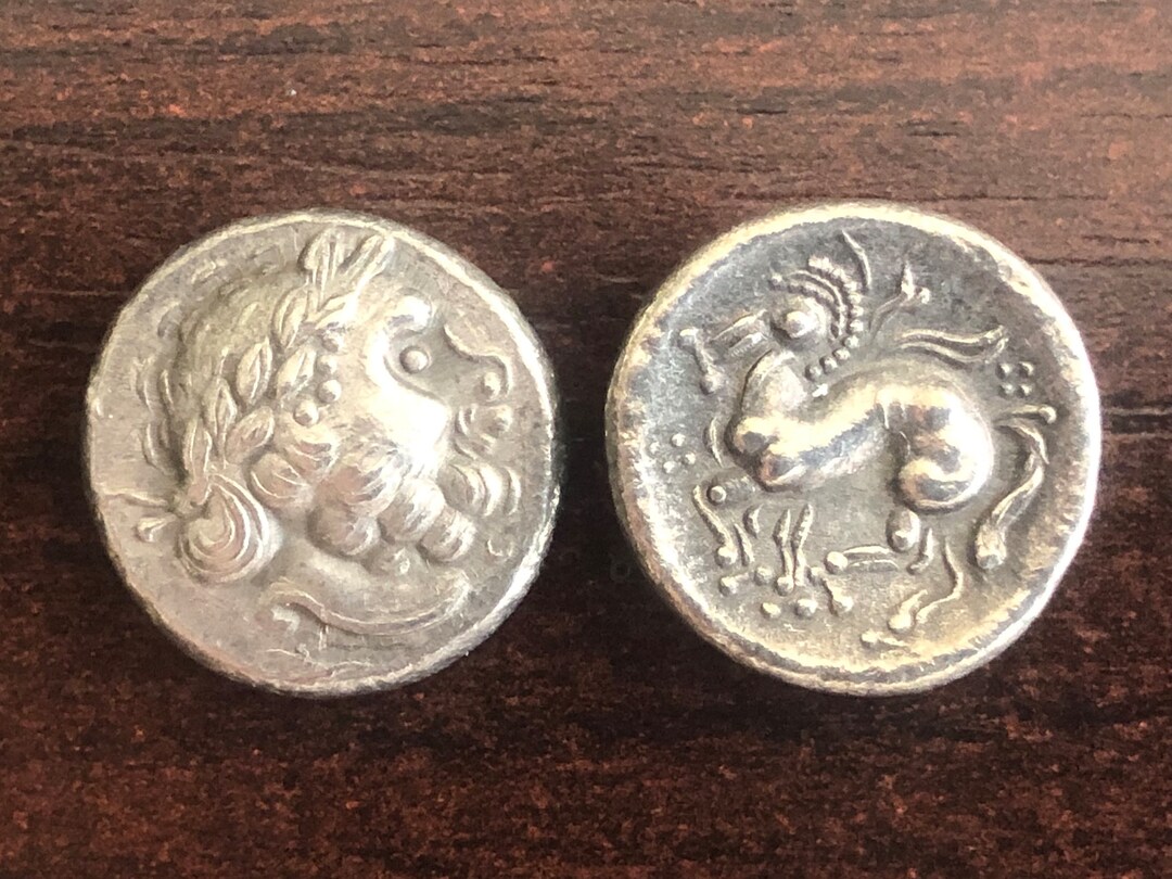 Central Europe Celtic Celticized Drachm Drachma Bearded Bust of Zeus ...