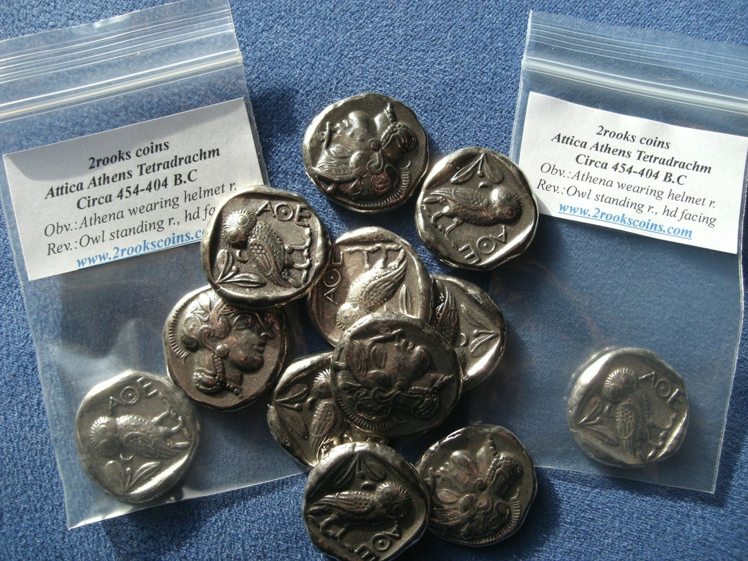 Lot of 3 Coins Greece Greek Attica Athens Tetradrachm Coin - Etsy