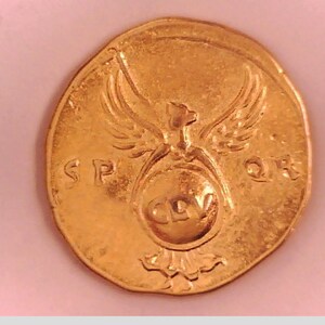 24K Gold Plate Italy Roman Empire Imperial Emperor Augustus Rome Aureus ...