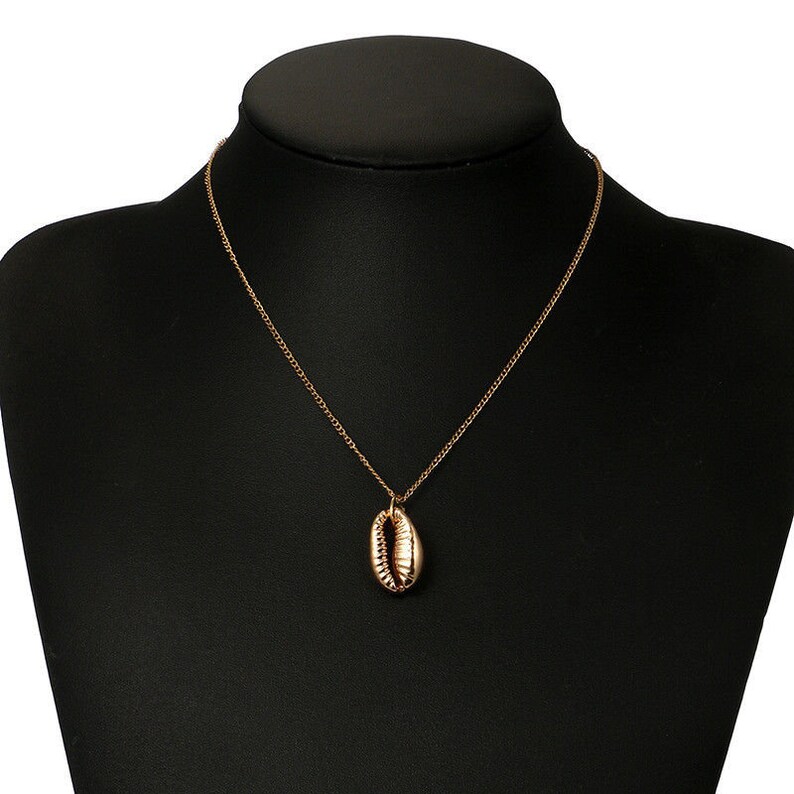 Pendant Cowrie Shell Necklace 24K Gold Plated Jewelry Chain - Etsy