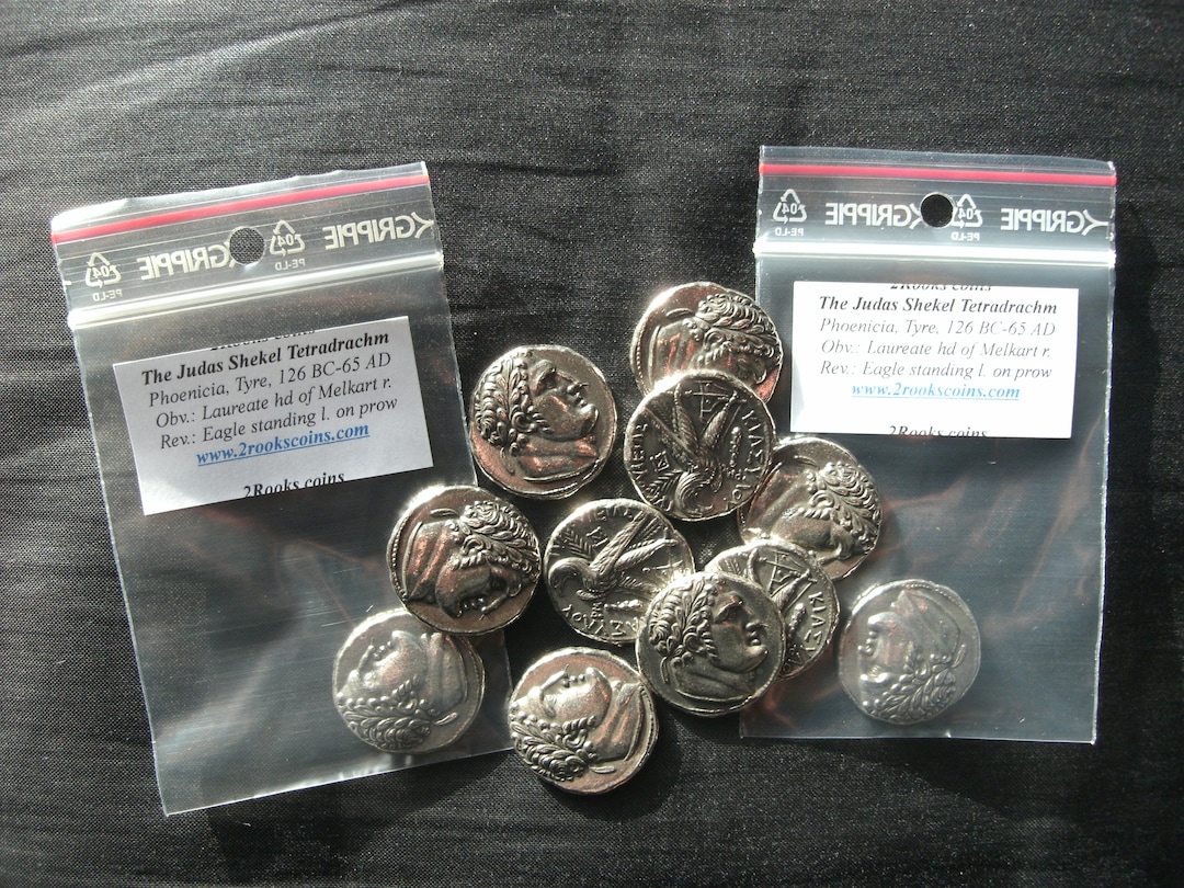 Lot of the 30 Silver Judas Shekel Coins Jewish Judaean Eagle Museum ...