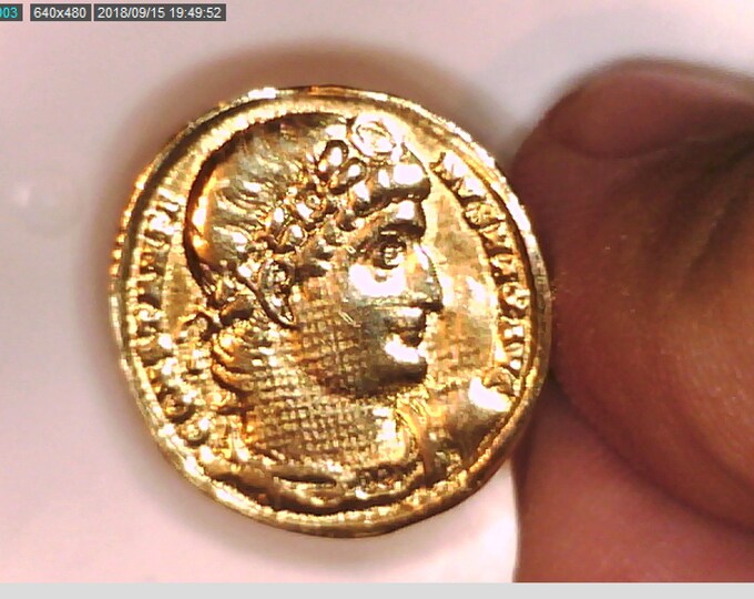 24K Gold Plated Roman Emperor Constantine the Great Museum Solid Silver ...