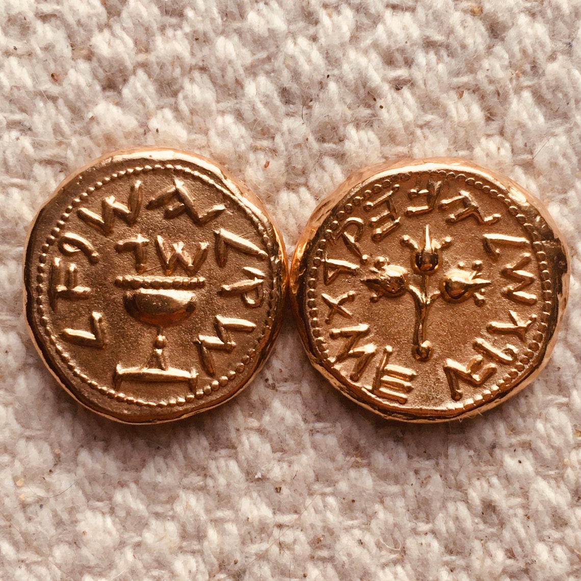 24k Gold Plated Shekel Jewish Judean Coin Jerusalem Jewelry - Etsy