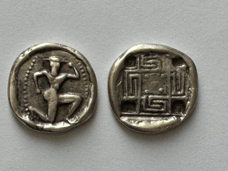 Greece Greek Crete King Minos Knossos Minotaur Labyrinth Stater Silver ...