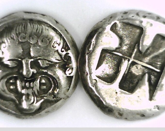 Greece Greek Macedon Neapolis Gorgon Incuse Square Stater Coin Perseus ...