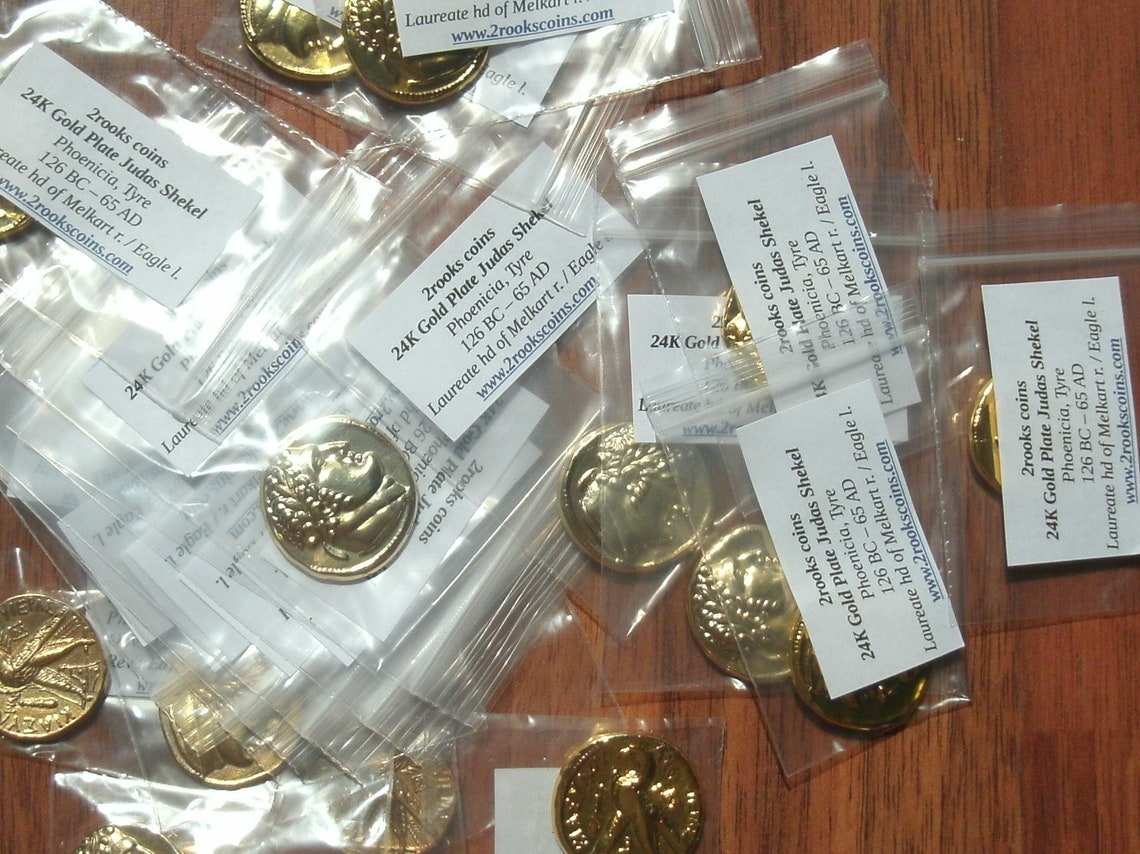 A Lot of 30 Gold Plated 24K Judas Shekel Jewish Eagle Tyre - Etsy