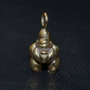 Pure Copper Cute King Kong Gorilla Keychain Pendant, Lost Wax Casting ...
