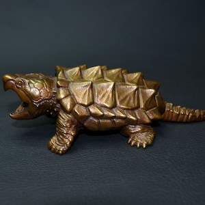 5.1 Fine Casting Bronze Statue Snapping Turtle Metal Crafts,pure Copper ...