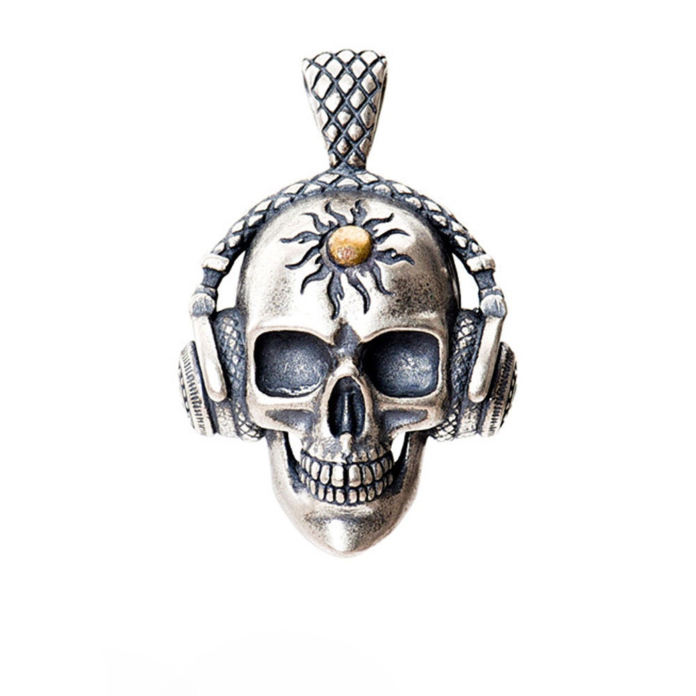 Handmade Fine 925 Sterling Silver Skull Pendant Retro Craft | Etsy