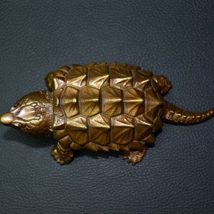 5.1 Fine Casting Bronze Statue Snapping Turtle Metal Crafts,pure Copper ...