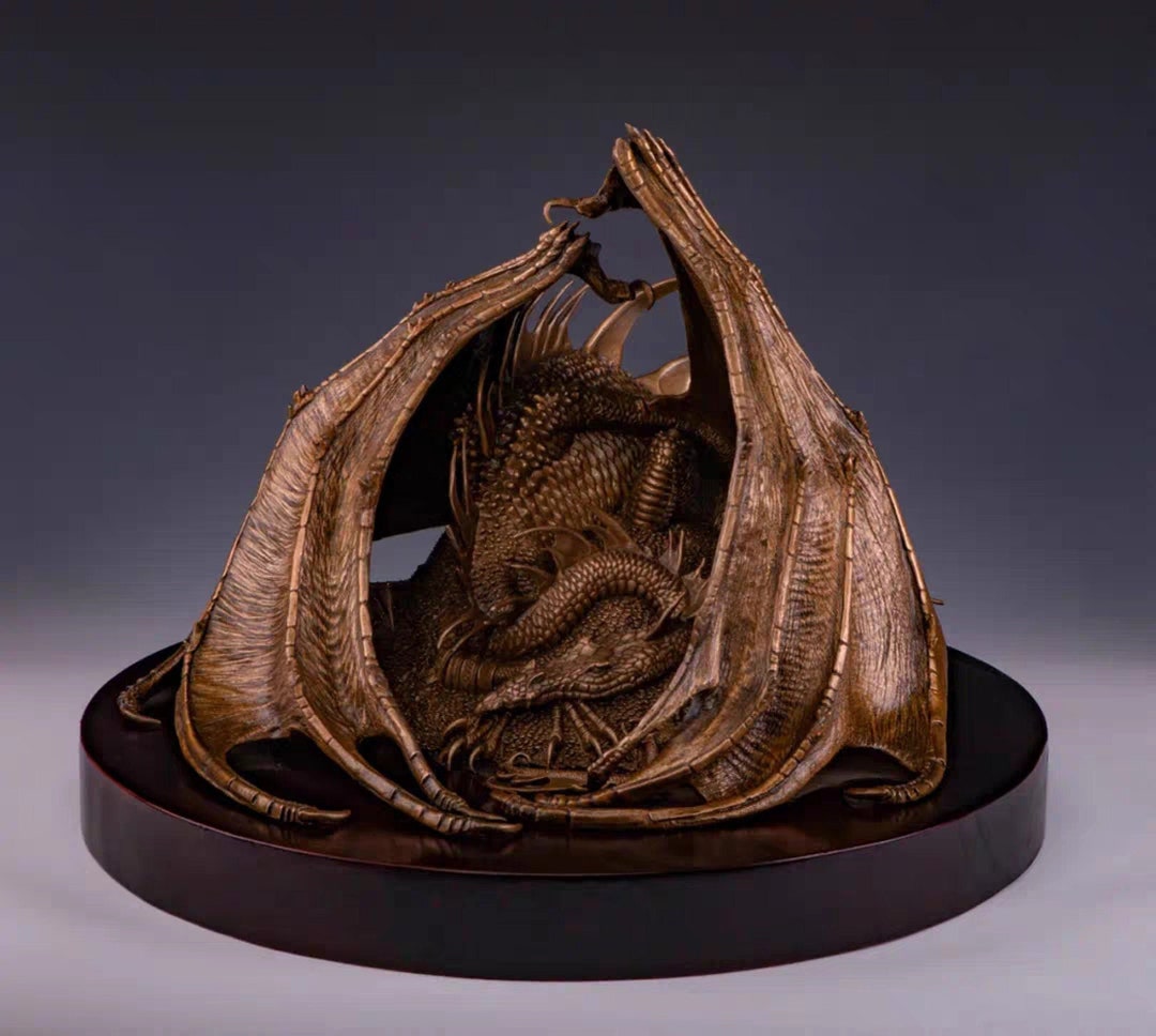 Fine Solid Bronze Smaug Dragon Statue Collection, Treasure Evil Dragon ...
