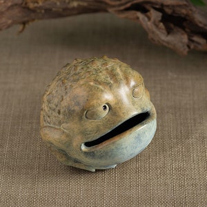 Brass Copper Casting Toad Statue, Hand Lost Wax Casting Cute Toad Piggy ...