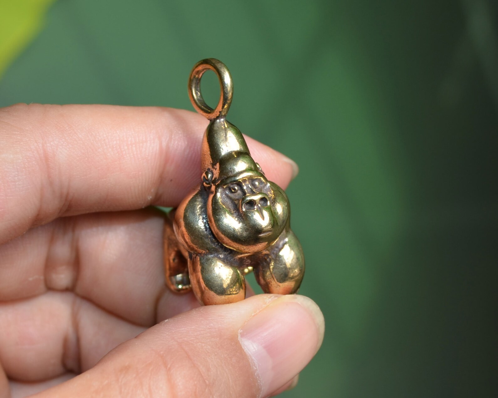 Pure Copper Cute King Kong Gorilla Keychain Pendant Lost Wax - Etsy