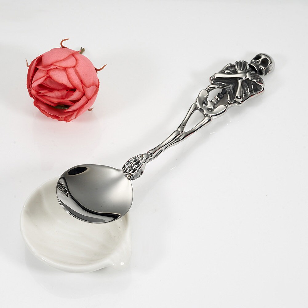 Punk skull skeleton Handle Spoon Fork diner knife Cutlery | Etsy