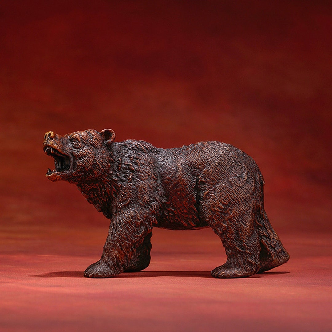 Lifelike Brass Brown Bear Statue,handmade Copper Metal Artwork ...