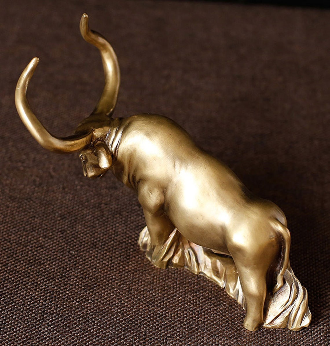 Solid Copper Long Horn Bull Statue Brass Lost Wax Casting | Etsy