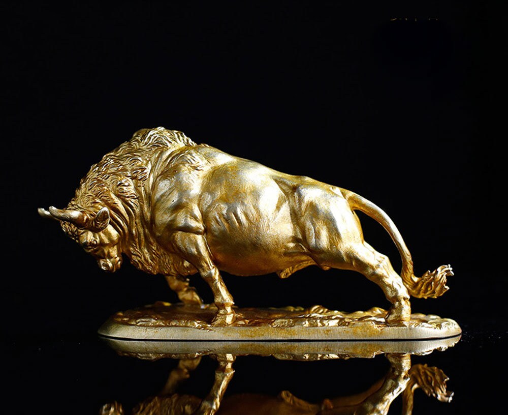 Handmade Sturdy Bull Solid Copper Statue Brass Lost Wax | Etsy